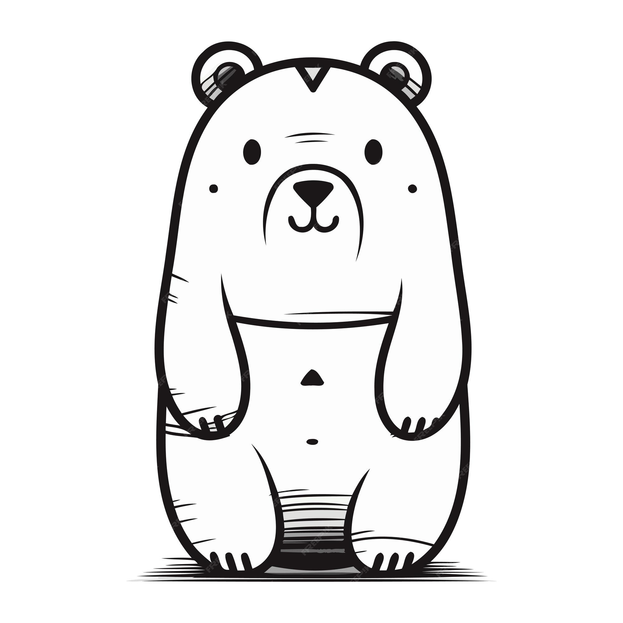 Premium Vector Cute Cartoon Bear Isolated On A White Background