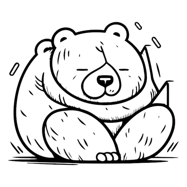 Premium Vector Cute Cartoon Bear Sleeping Vector Illustration Of A