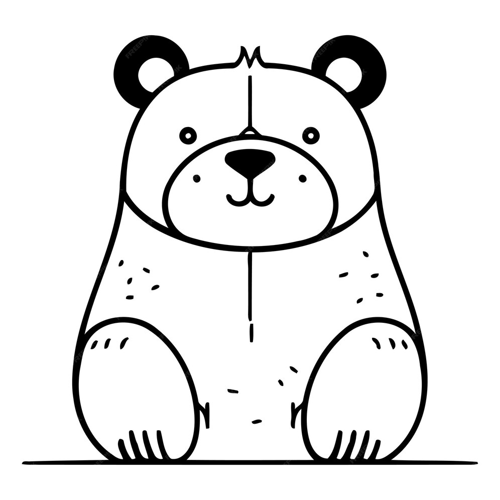 Cute Cartoon Bear Vector Illustration Isolated On A White Background