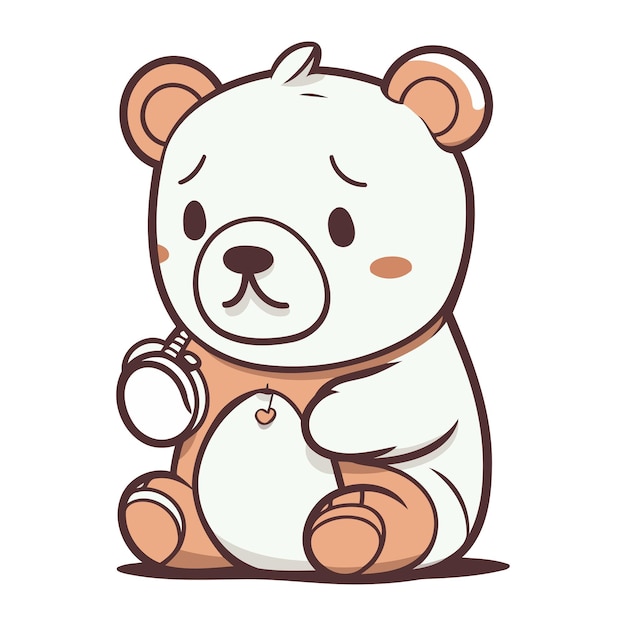 Premium Vector Cute Cartoon Bear Vector Illustration Isolated On A