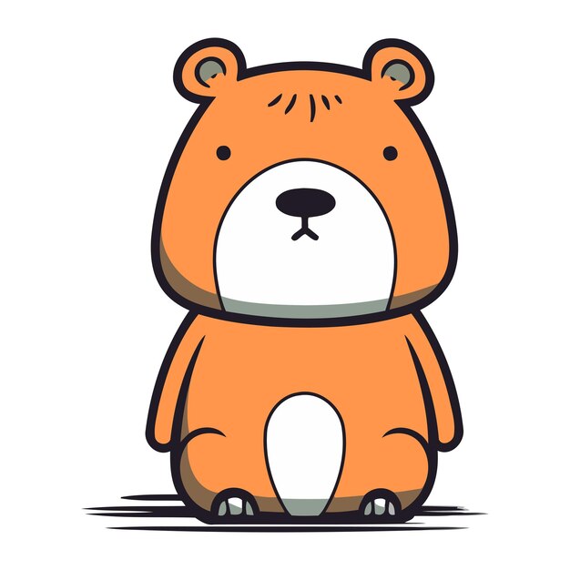 Premium Vector Cute Cartoon Bear Vector Illustration Isolated On A