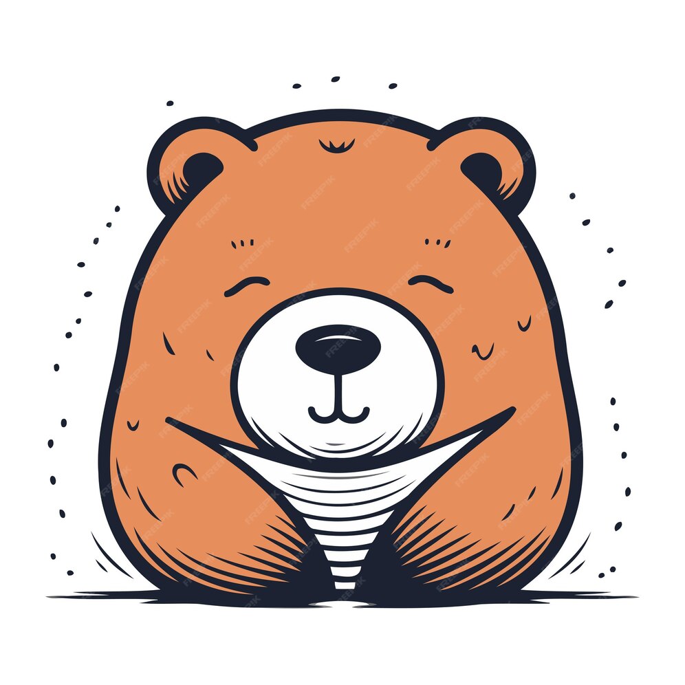 Premium Vector Cute Cartoon Bear Vector Illustration Isolated On A