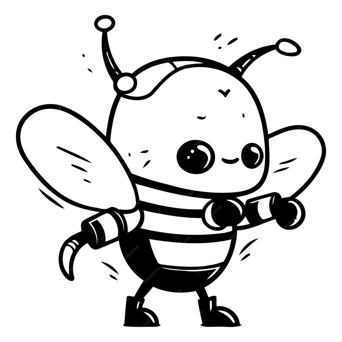 Premium Vector Cute Cartoon Bee Holding A Big Honeybee Vector