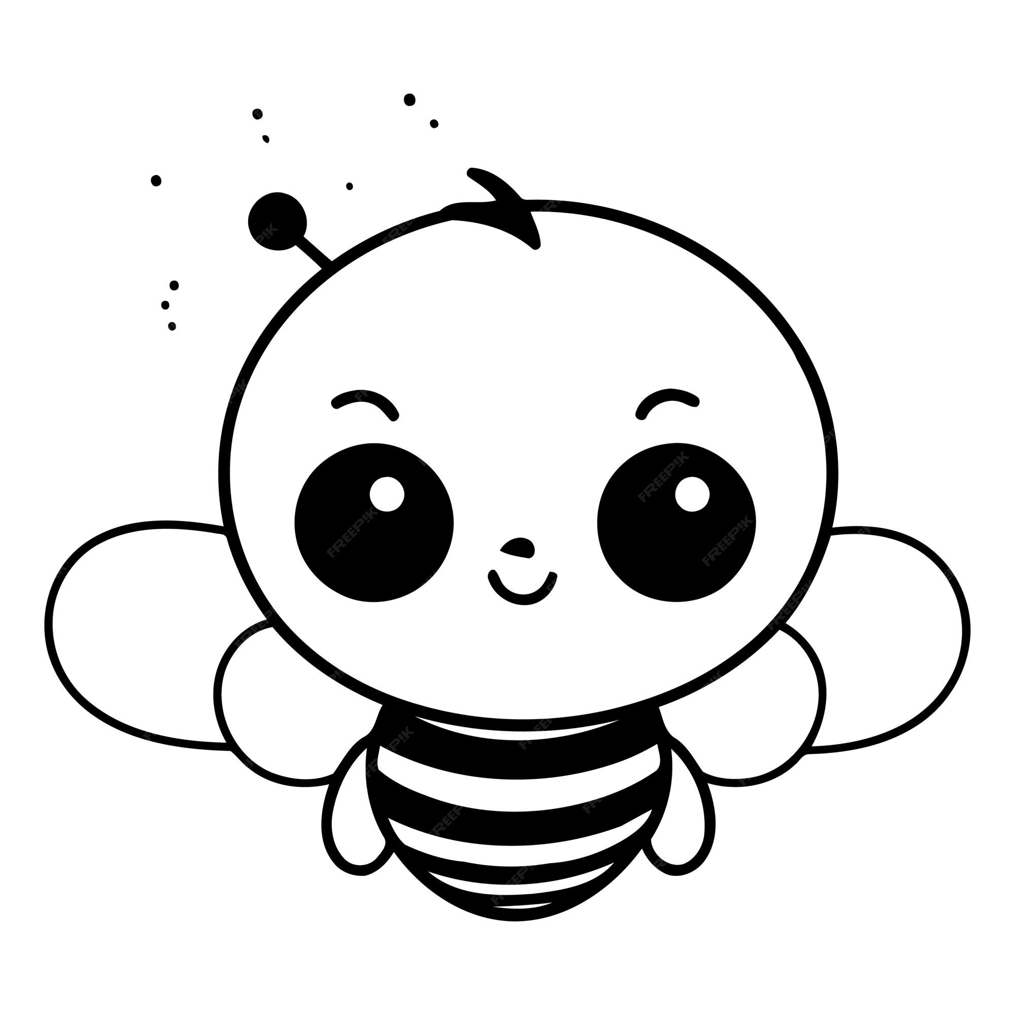 Premium Vector Cute Cartoon Bee Isolated On A White Background