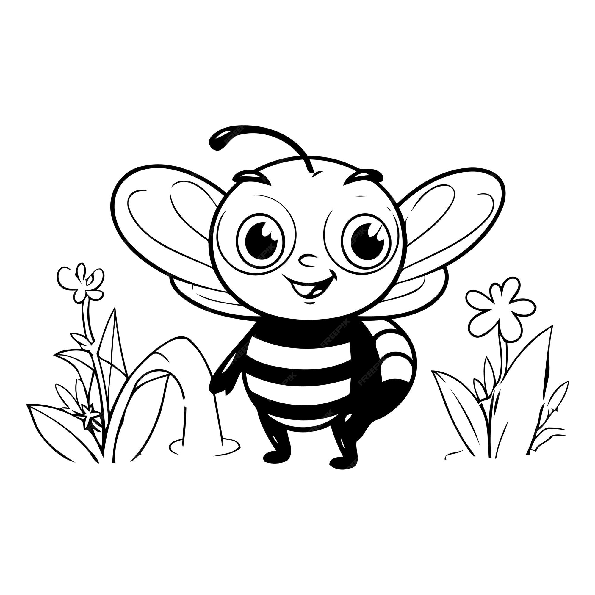 Premium Vector Cute Cartoon Bee In A Puddle Of Water Vector Illustration