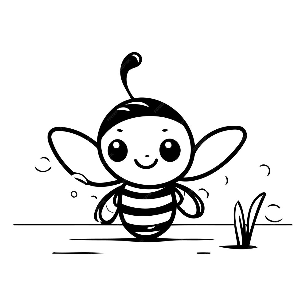 Premium Vector Cute Cartoon Bee Vector Illustration Isolated On White