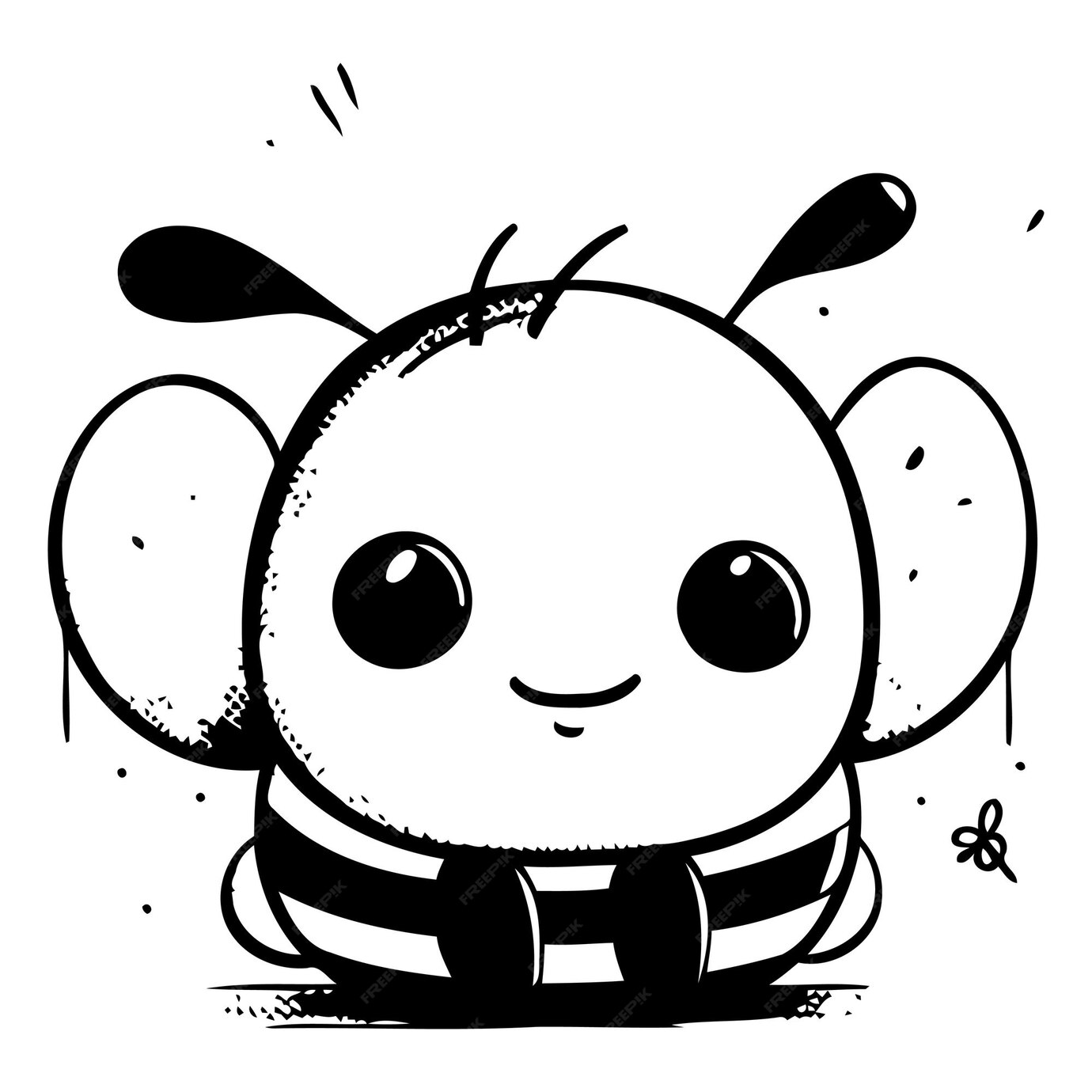 Premium Vector Cute Cartoon Bee Vector Illustration Isolated On White
