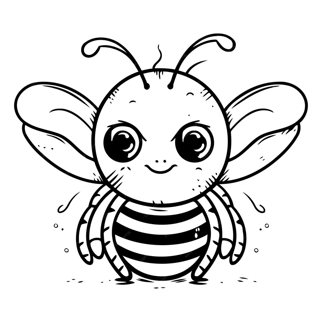 Premium Vector Cute Cartoon Bee Vector Illustration Isolated On White