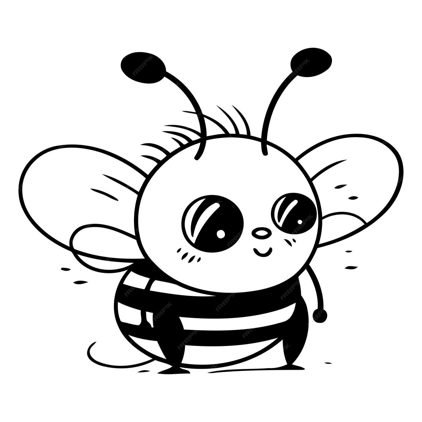Premium Vector Cute Cartoon Bee Vector Illustration Isolated On White