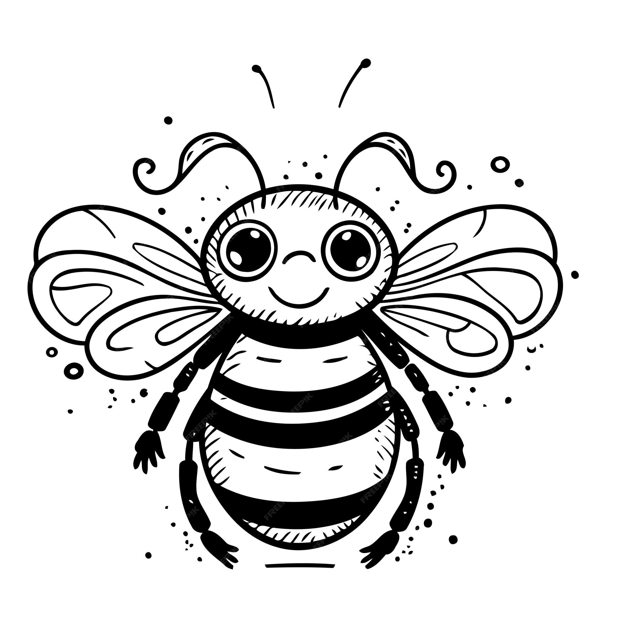 Premium Vector Cute Cartoon Bee Vector Illustration Isolated On A