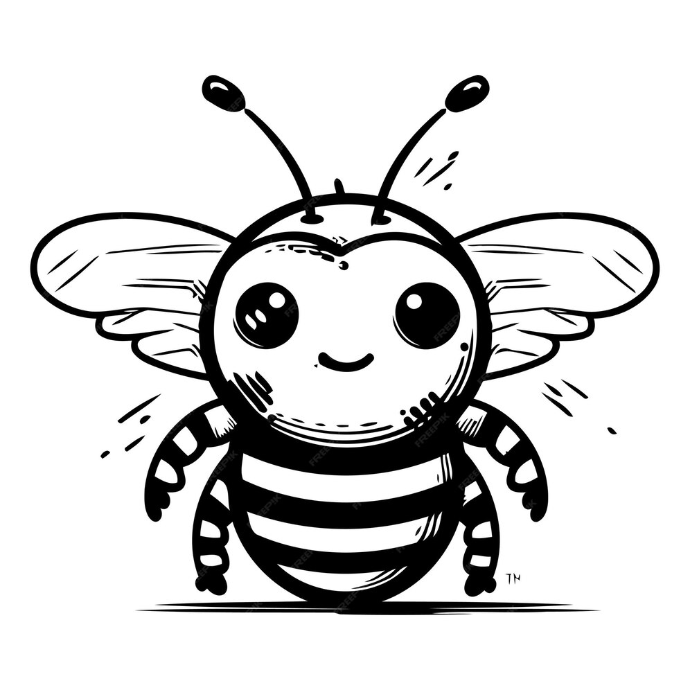 Premium Vector Cute Cartoon Bee Vector Illustration Isolated On A