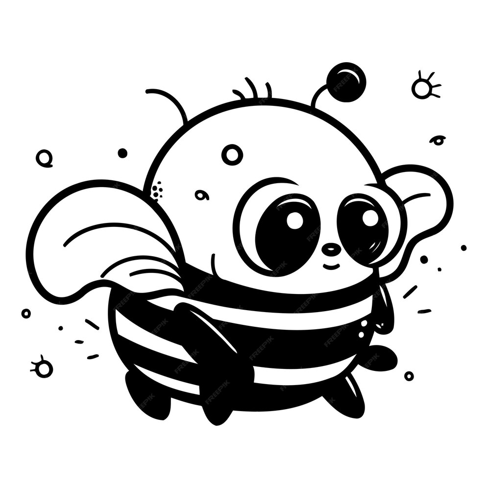 Premium Vector Cute Cartoon Bee Vector Illustration Isolated On White