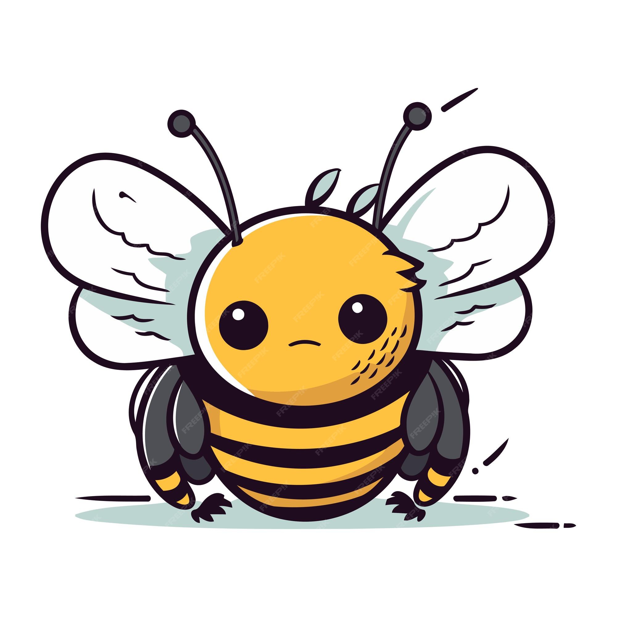 Premium Vector Cute Cartoon Bee Vector Illustration Isolated On White