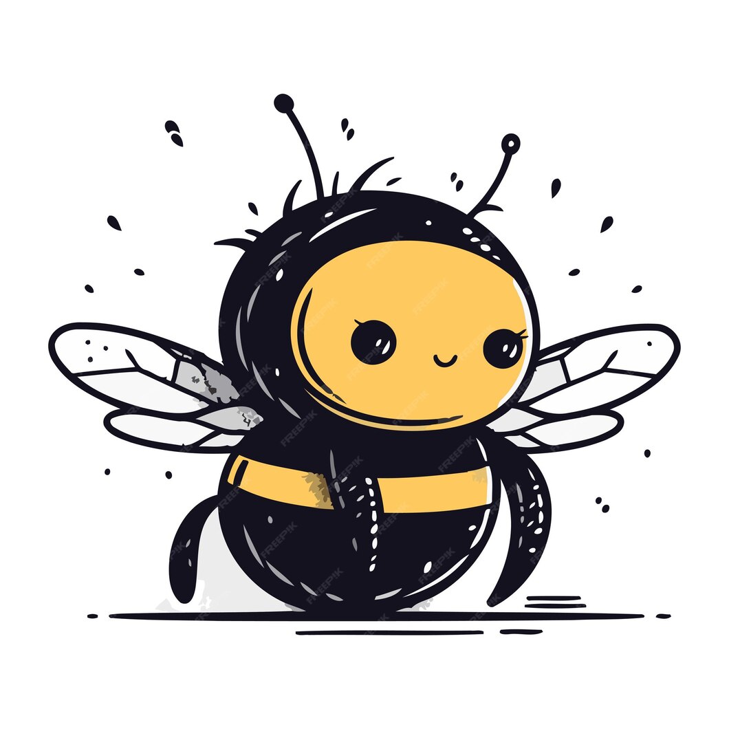 Premium Vector Cute Cartoon Bee Vector Illustration Isolated On White