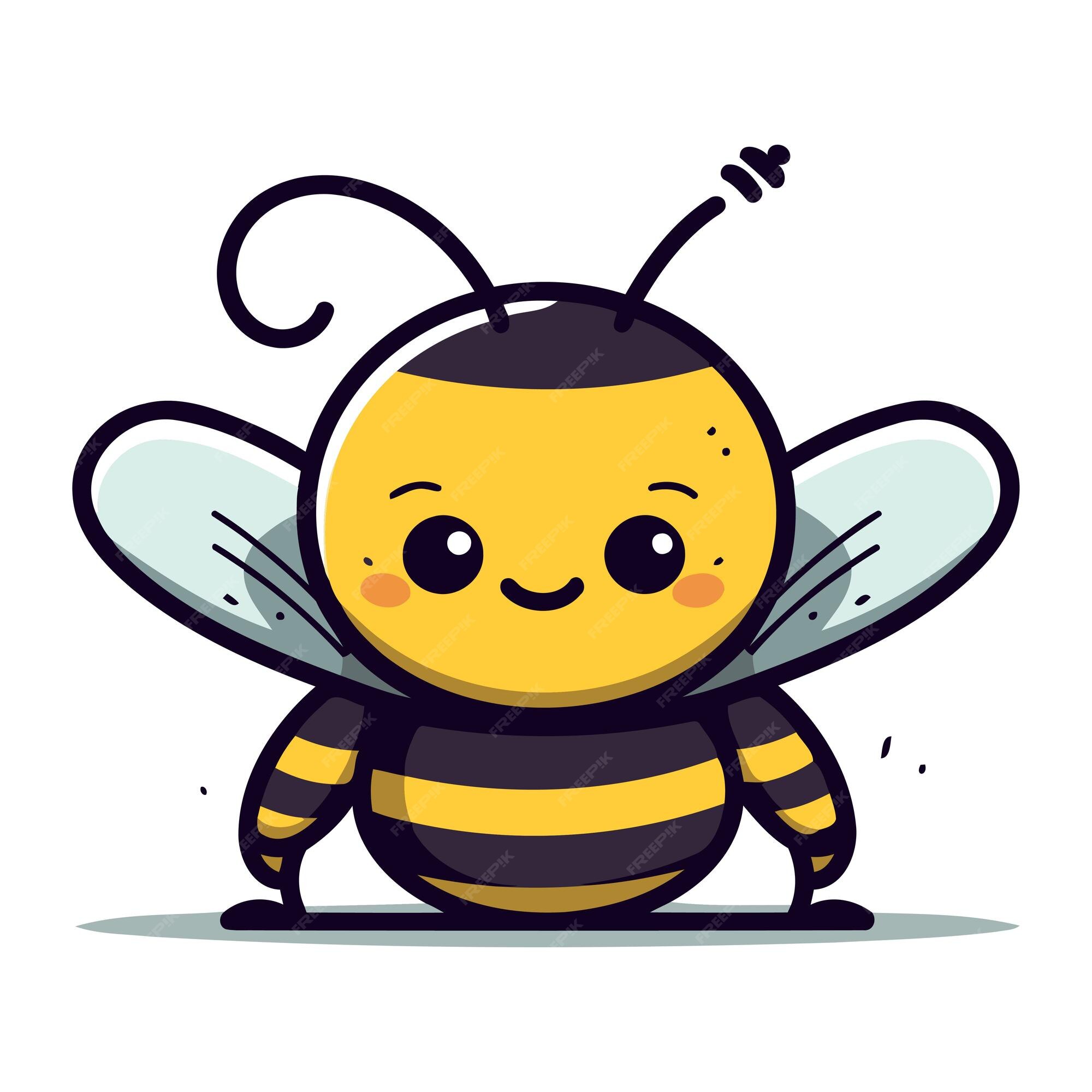 Premium Vector Cute Cartoon Bee Vector Illustration Isolated On White
