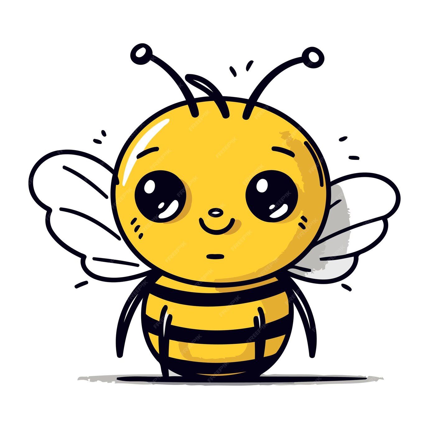 Premium Vector Cute Cartoon Bee Vector Illustration Isolated On White
