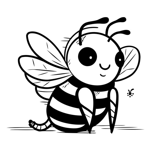 Premium Vector Cute Cartoon Bee Vector Illustration Isolated On A