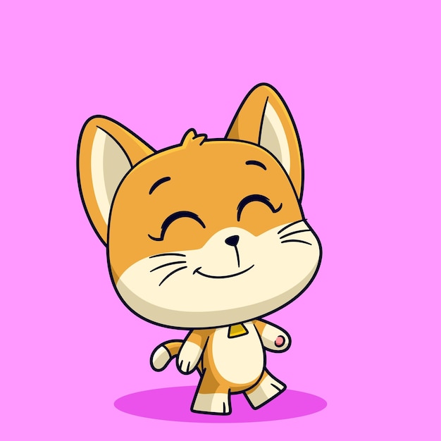 Premium Vector | Cute cartoon cat walking premium vector illustration Premium Vector | Cute cartoon cat walking premium vector illustration