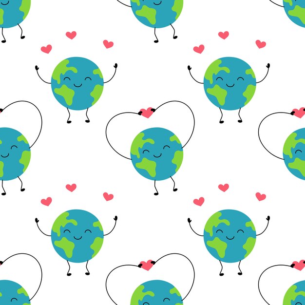 Premium Vector Cute Happy Earth Planet Character Set Collection
