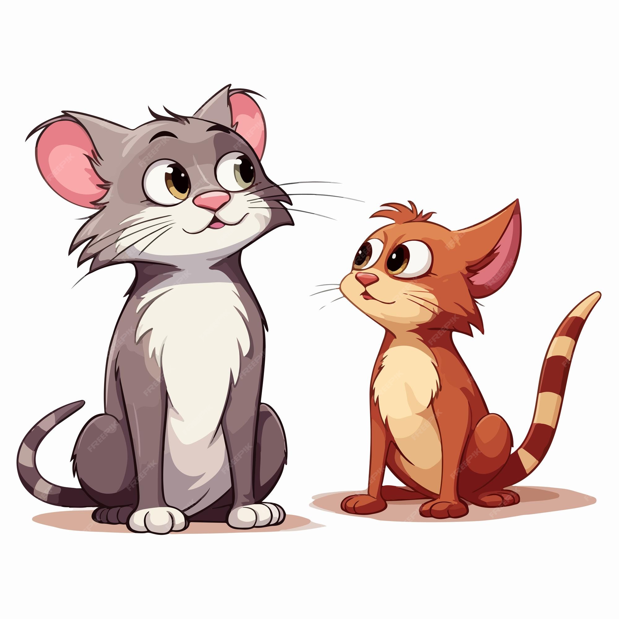 Cute Cartoon Illustration Of A Cat And A Rat Stock Vector Image Premium Ai Generated Vector