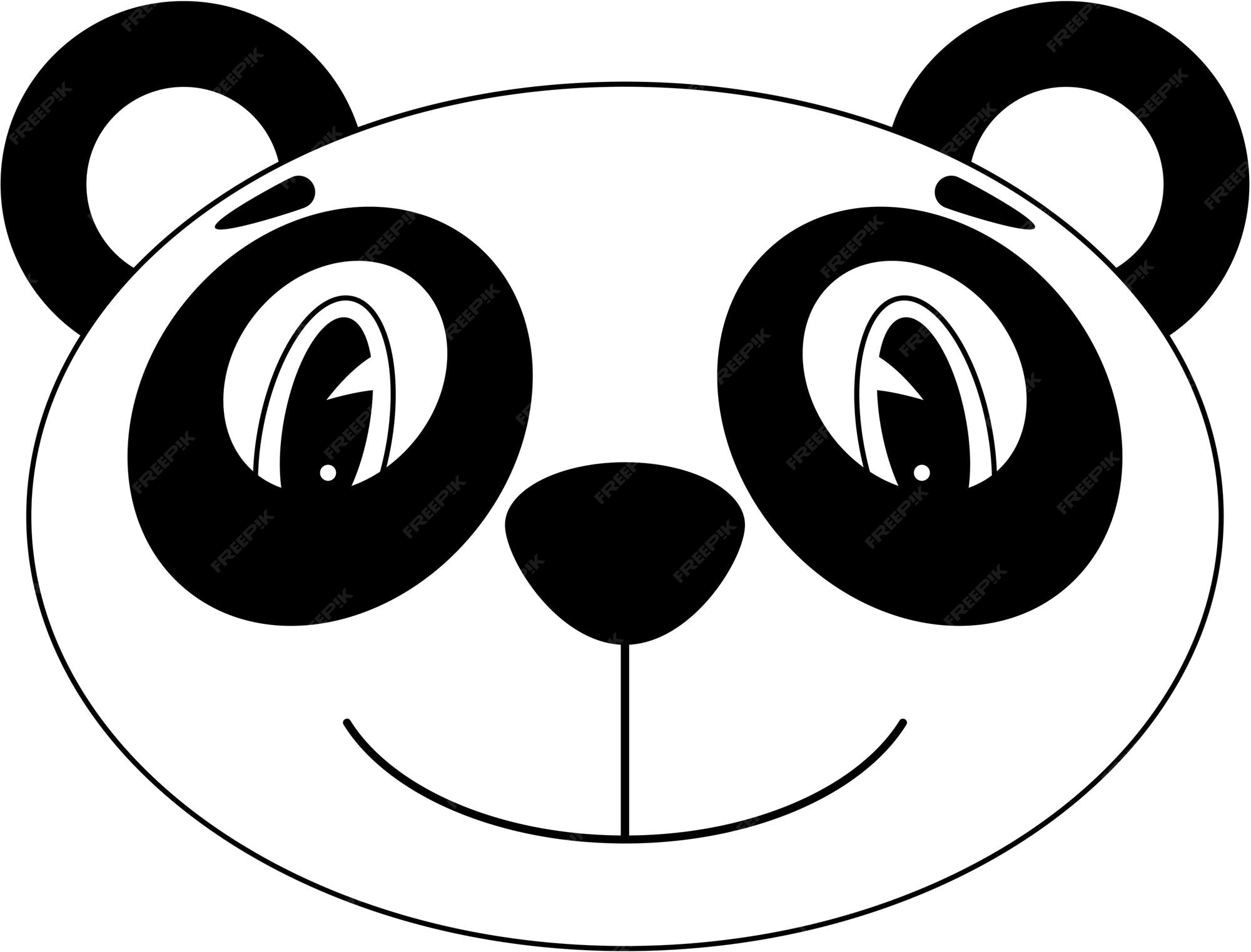 Premium Vector Cute Cartoon Panda Bear Character Face