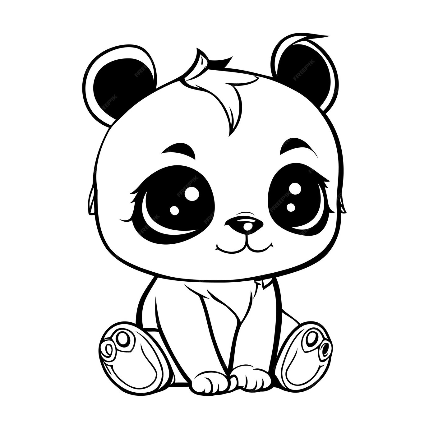 Premium Vector Cute Cartoon Panda Bear Isolated On White Background