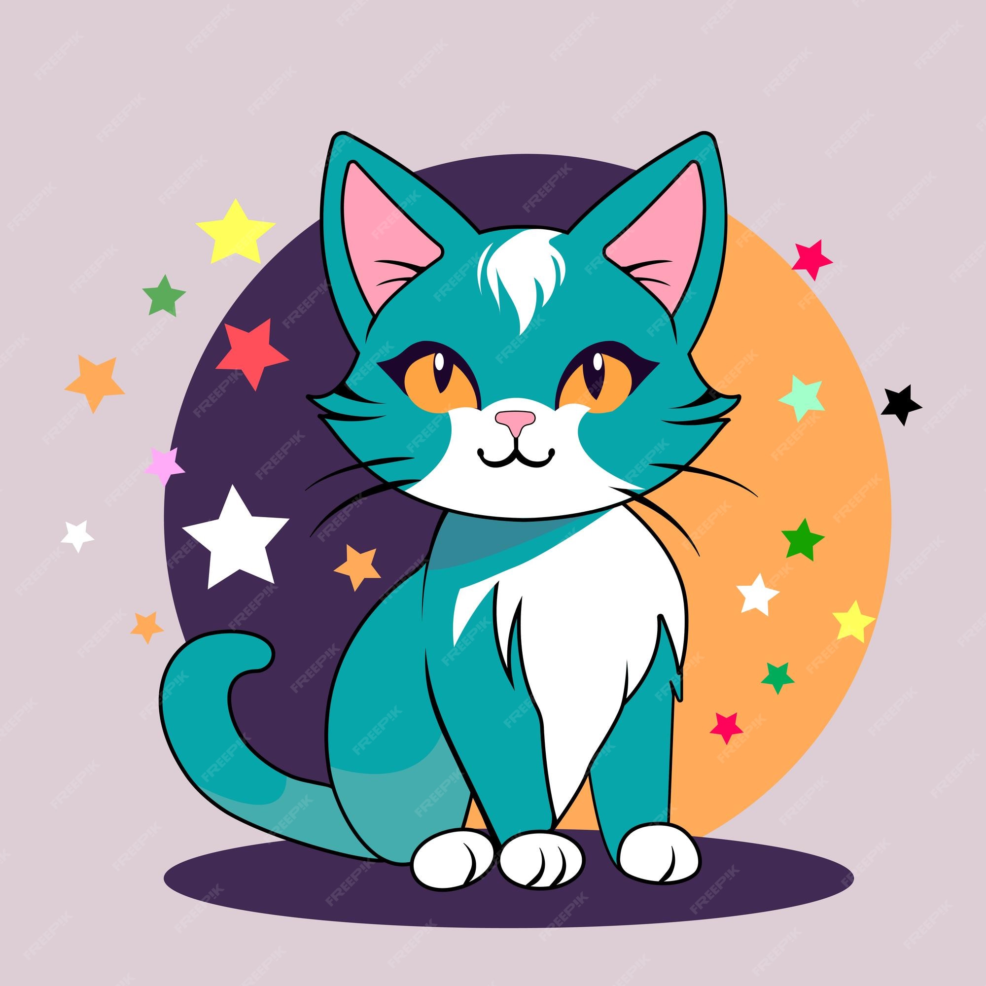 Premium Vector A Cute Cat Art Illustration Beautiful Pussy Siting Vector Clip Art Design