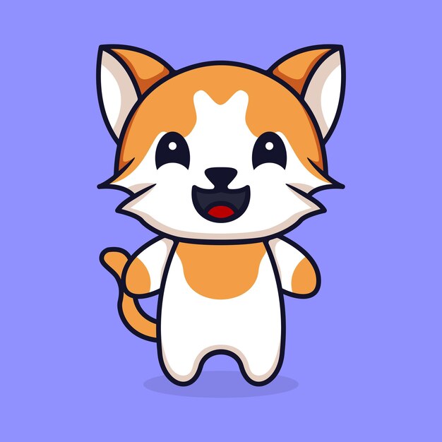 Premium Vector Cute Cat Cartoon Vector Icon Illustration Flat Design Vector Illustration