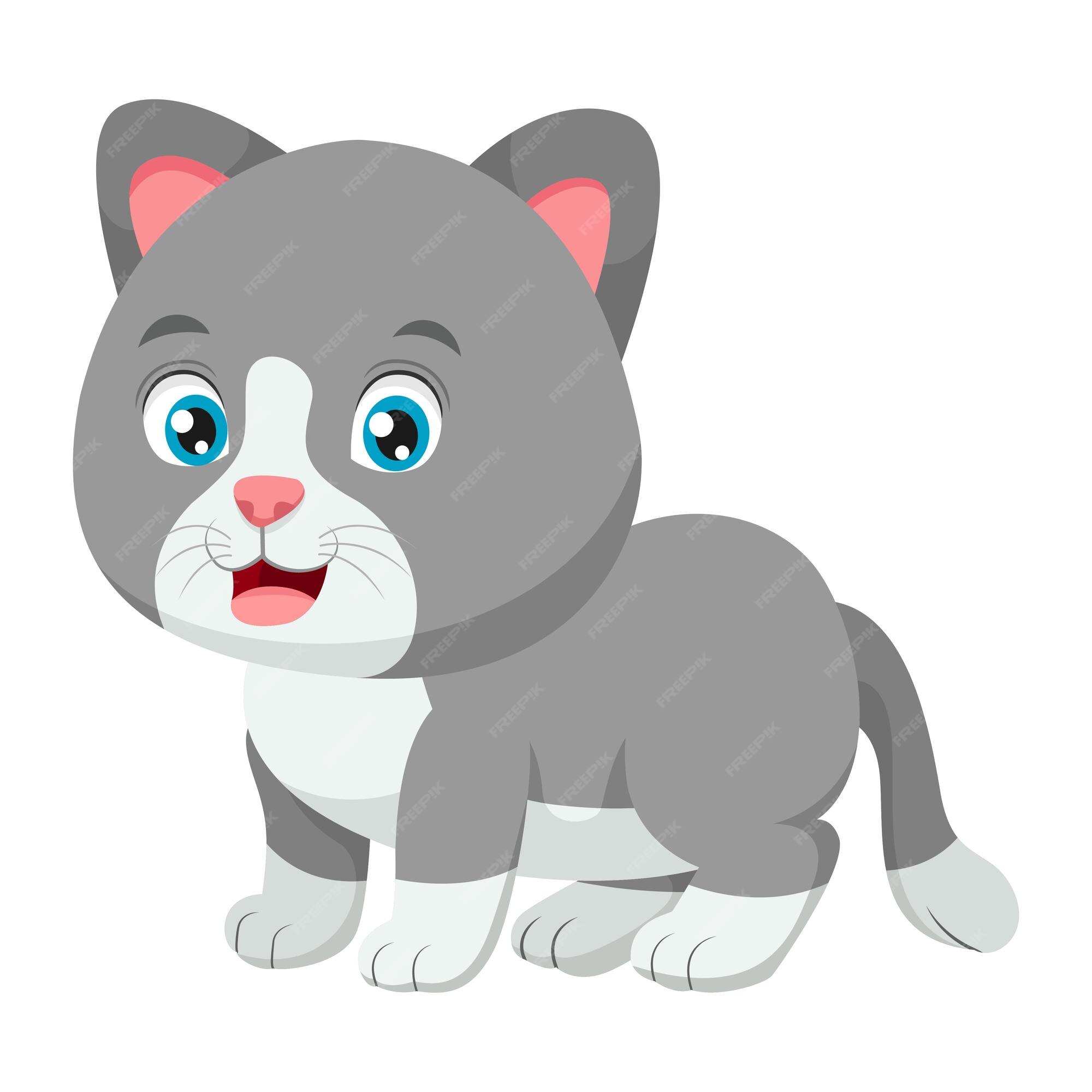 Premium Vector Cute Cat Cartoon On White Background