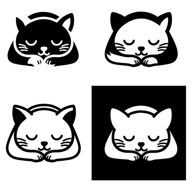 Premium Vector Cute Cat Vector Illustration Set