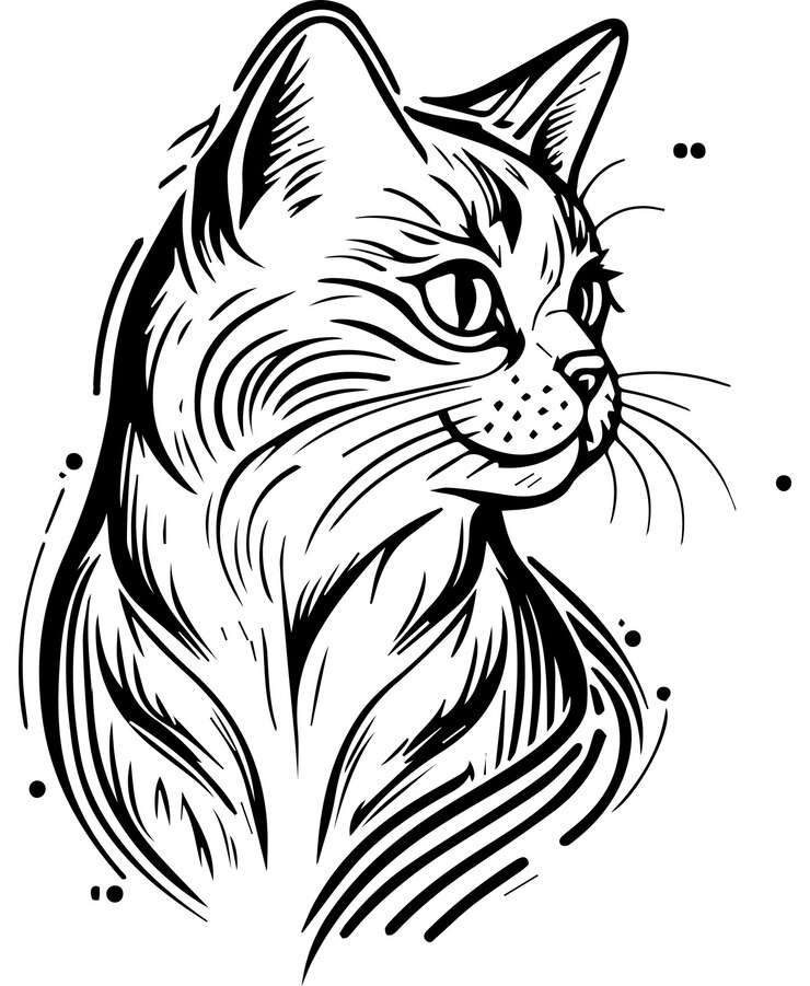 Premium Vector Cute Cat Vector Illustration