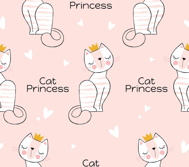 Premium Vector Cute Cats Seamless Pattern