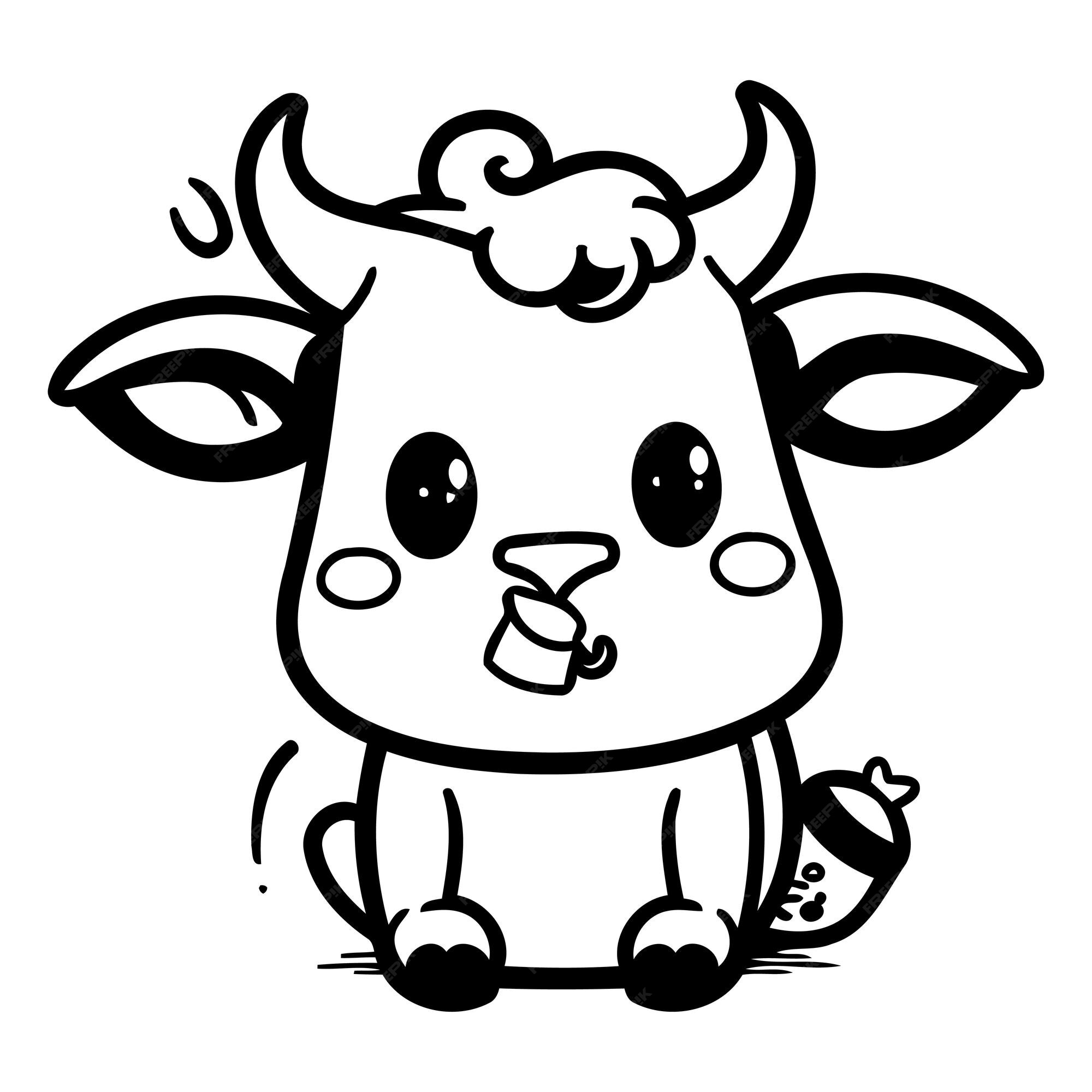 Premium Vector Cute Cow Cartoon Vector Illustration Cute Cartoon Cow Vector Illustration