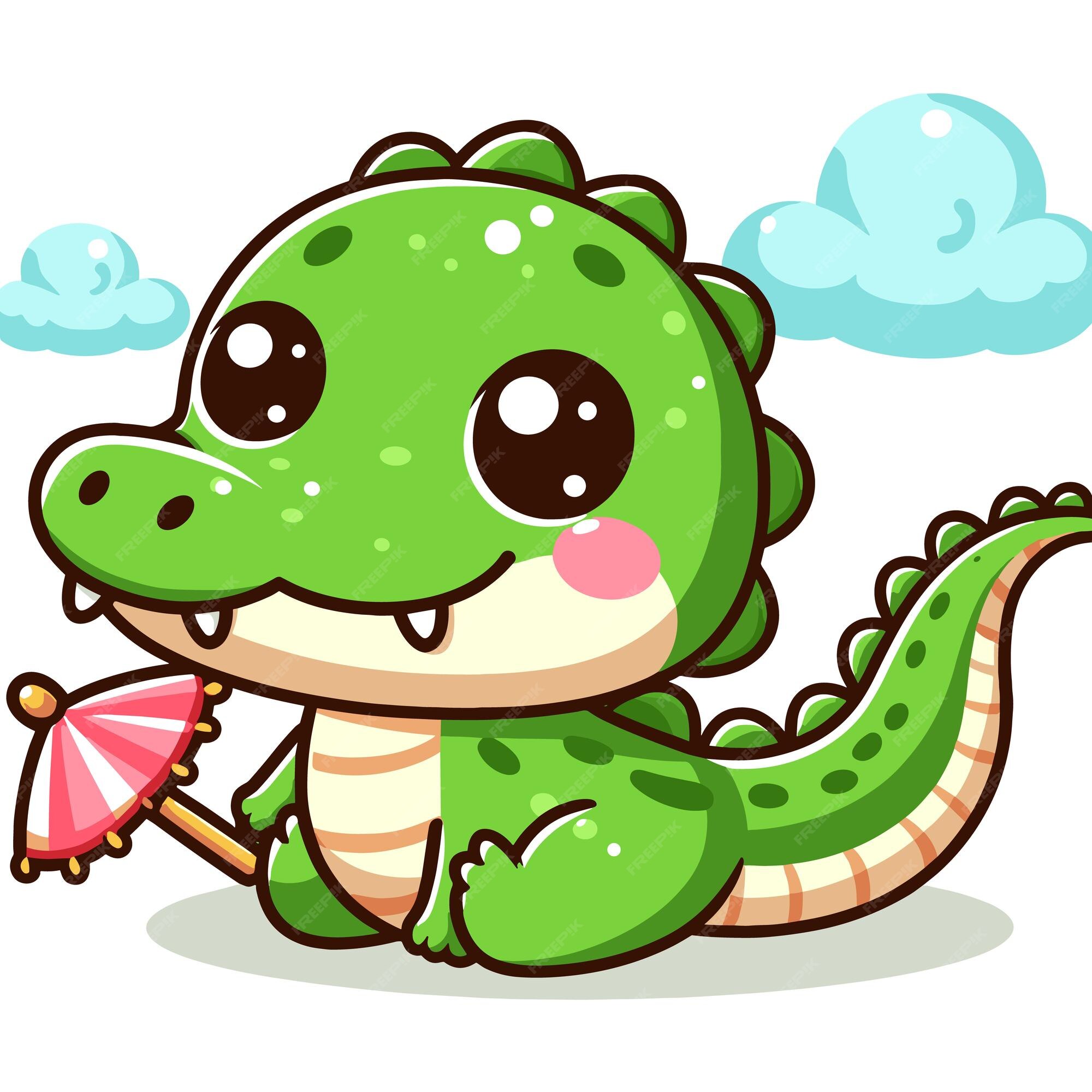 Premium Vector | Cute crocodile cartoon vector on white background Premium Vector | Cute crocodile cartoon vector on white background