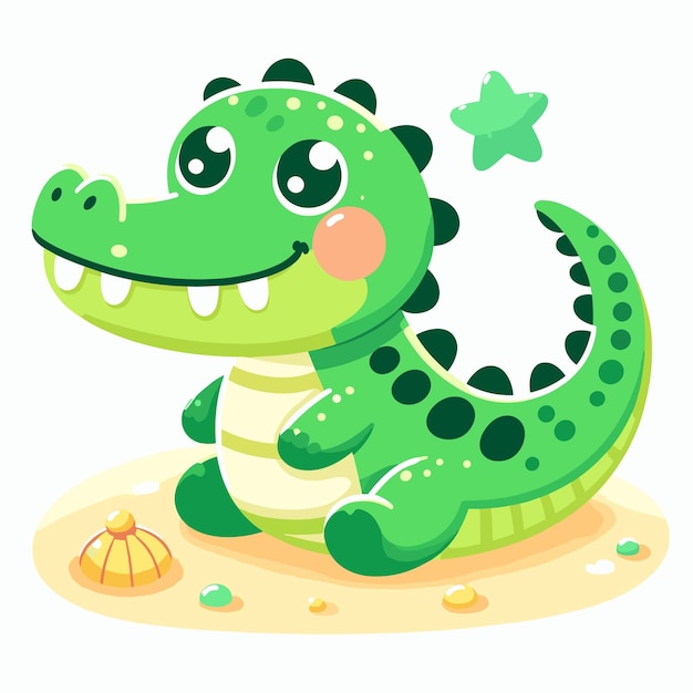 Premium Vector | Cute crocodile cartoon vector on white background Premium Vector | Cute crocodile cartoon vector on white background