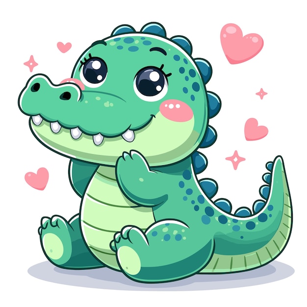 Premium Vector | Cute crocodile cartoon vector on white background Premium Vector | Cute crocodile cartoon vector on white background