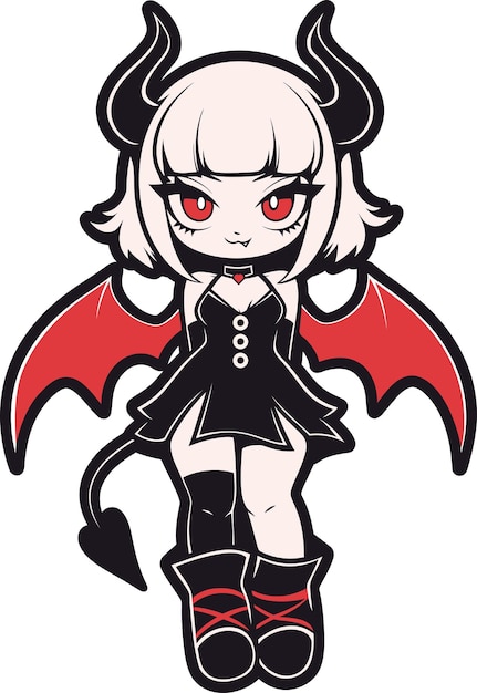 Premium Vector Cute Demon Girl Character