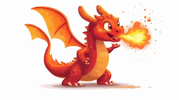 Cute Fire Breathing Cartoon Little Dragon Vector Illustration | Premium ... Cute Fire Breathing Cartoon Little Dragon Vector Illustration | Premium ...