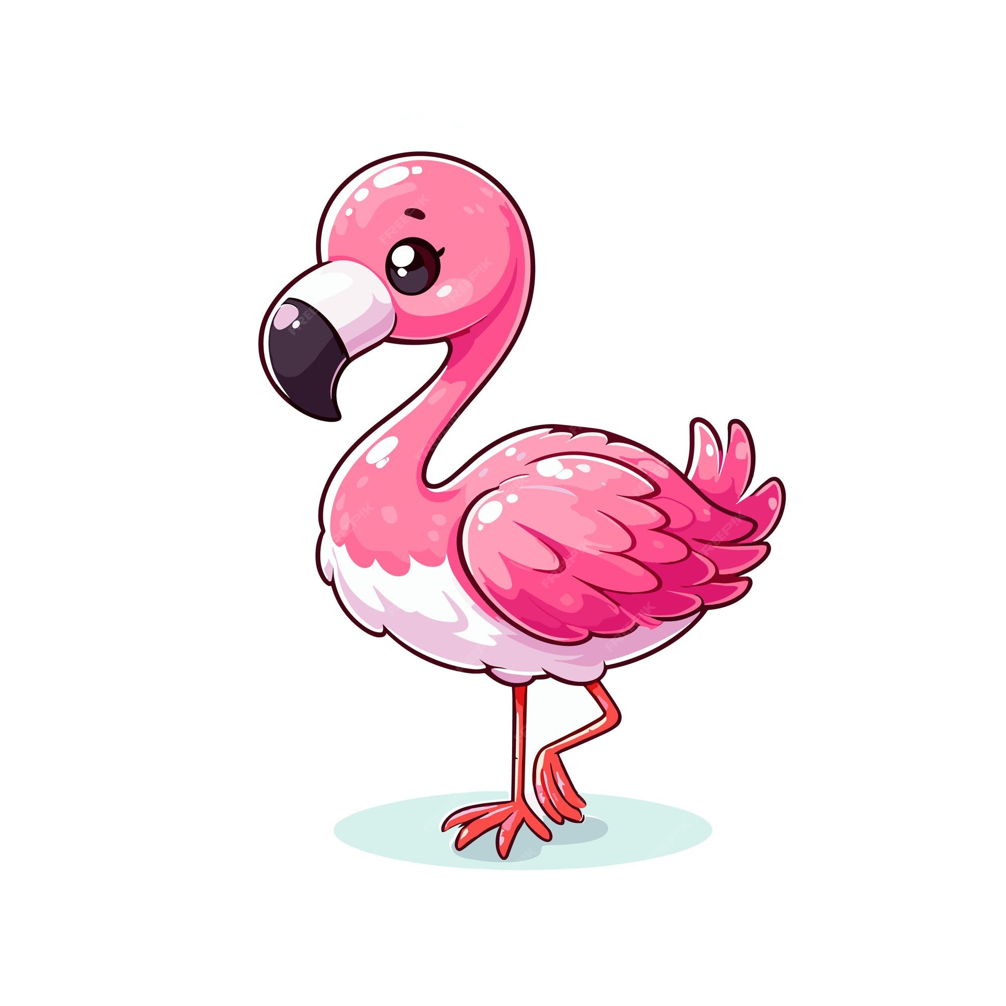 Premium Vector Cute Flamingo Cartoon Vector On White Background