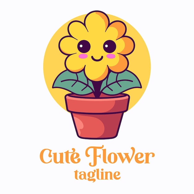 Premium Vector | Cute flower in pot cartoon vector depiction of a ... Premium Vector | Cute flower in pot cartoon vector depiction of a ...