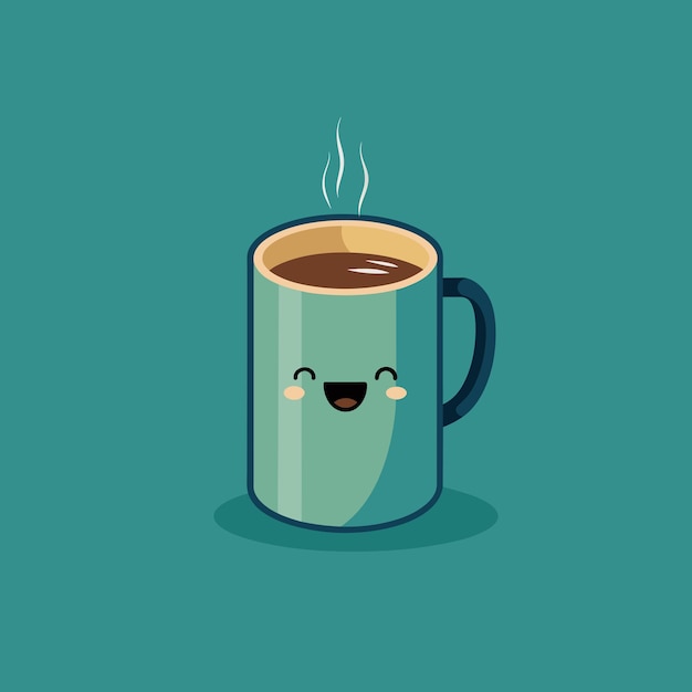 Premium Vector Cute Funny Coffee Cup Vector Illustration