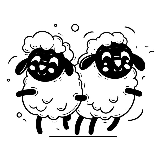 Premium Vector | Cute funny sheeps Vector illustration of cartoon sheeps Premium Vector | Cute funny sheeps Vector illustration of cartoon sheeps