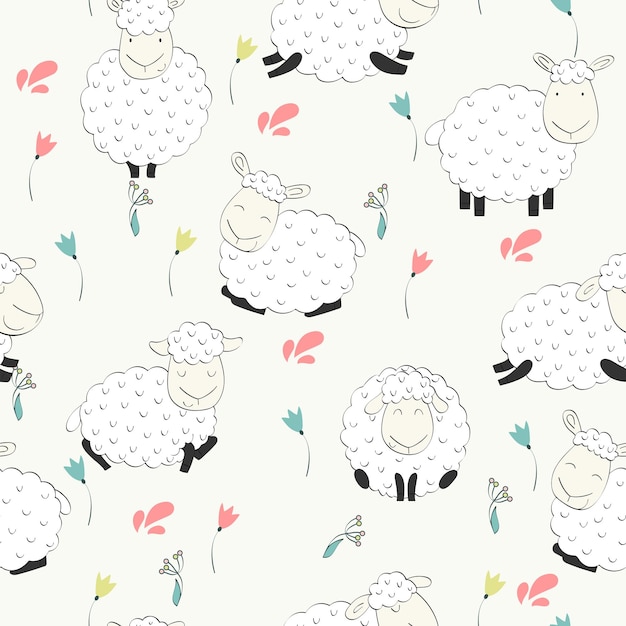 Premium Vector | Cute funny sheeps Premium Vector | Cute funny sheeps