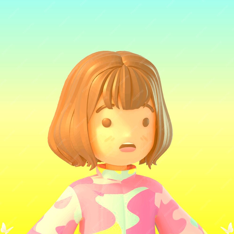 Premium Vector Cute Girl Cartoon Character 3d Illustration