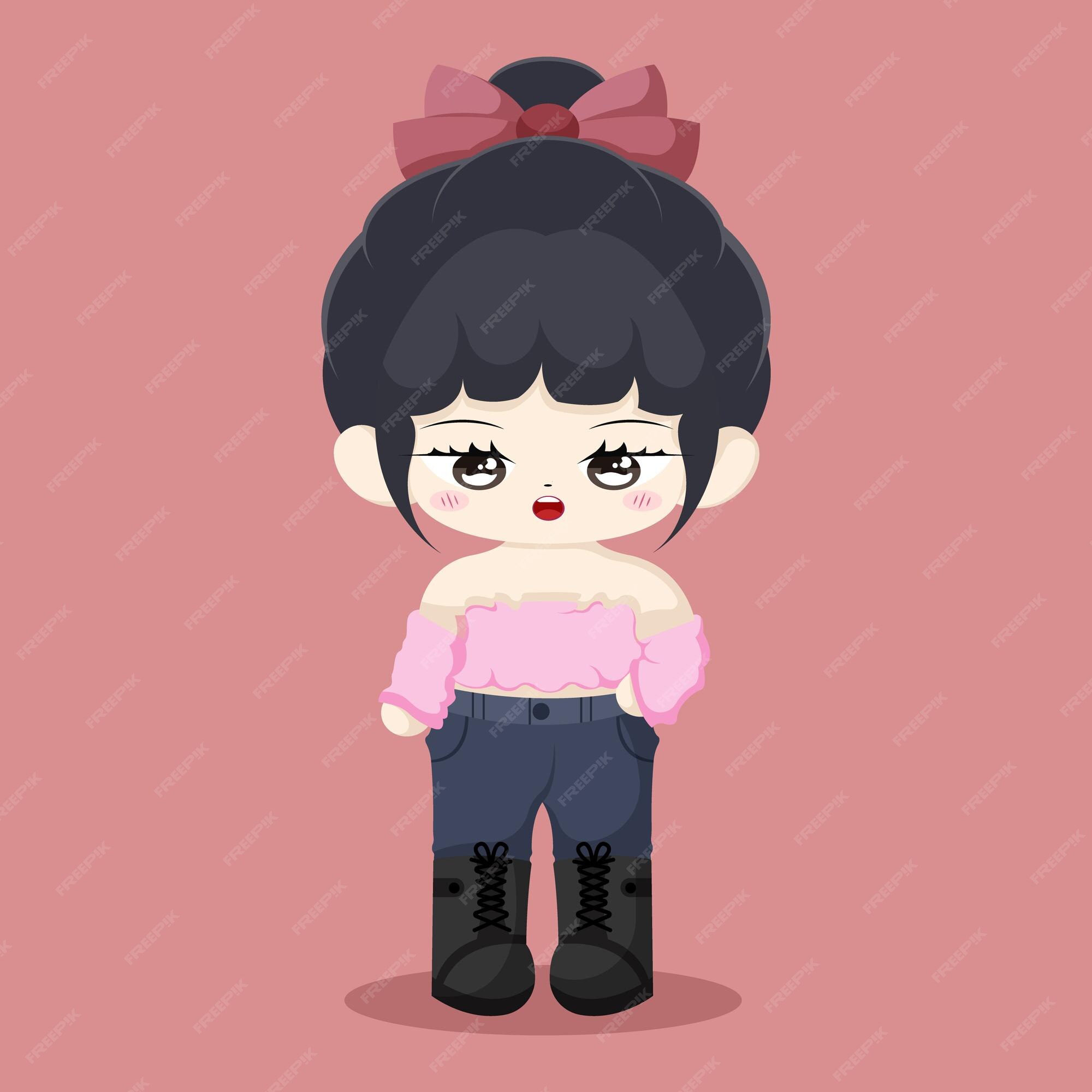 Premium Vector Cute Girl Character Design Illustration