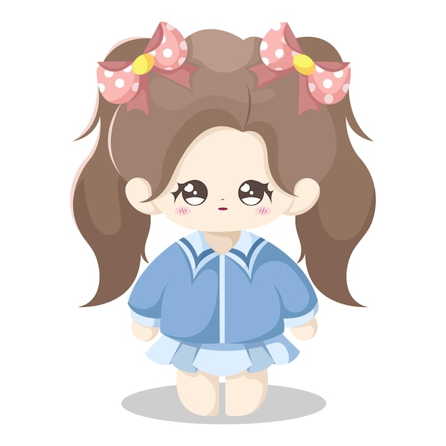 Premium Vector Cute Girl Character Design Illustration
