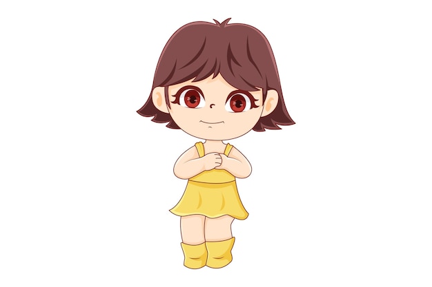 Premium Vector Cute Girl Character Design Illustration