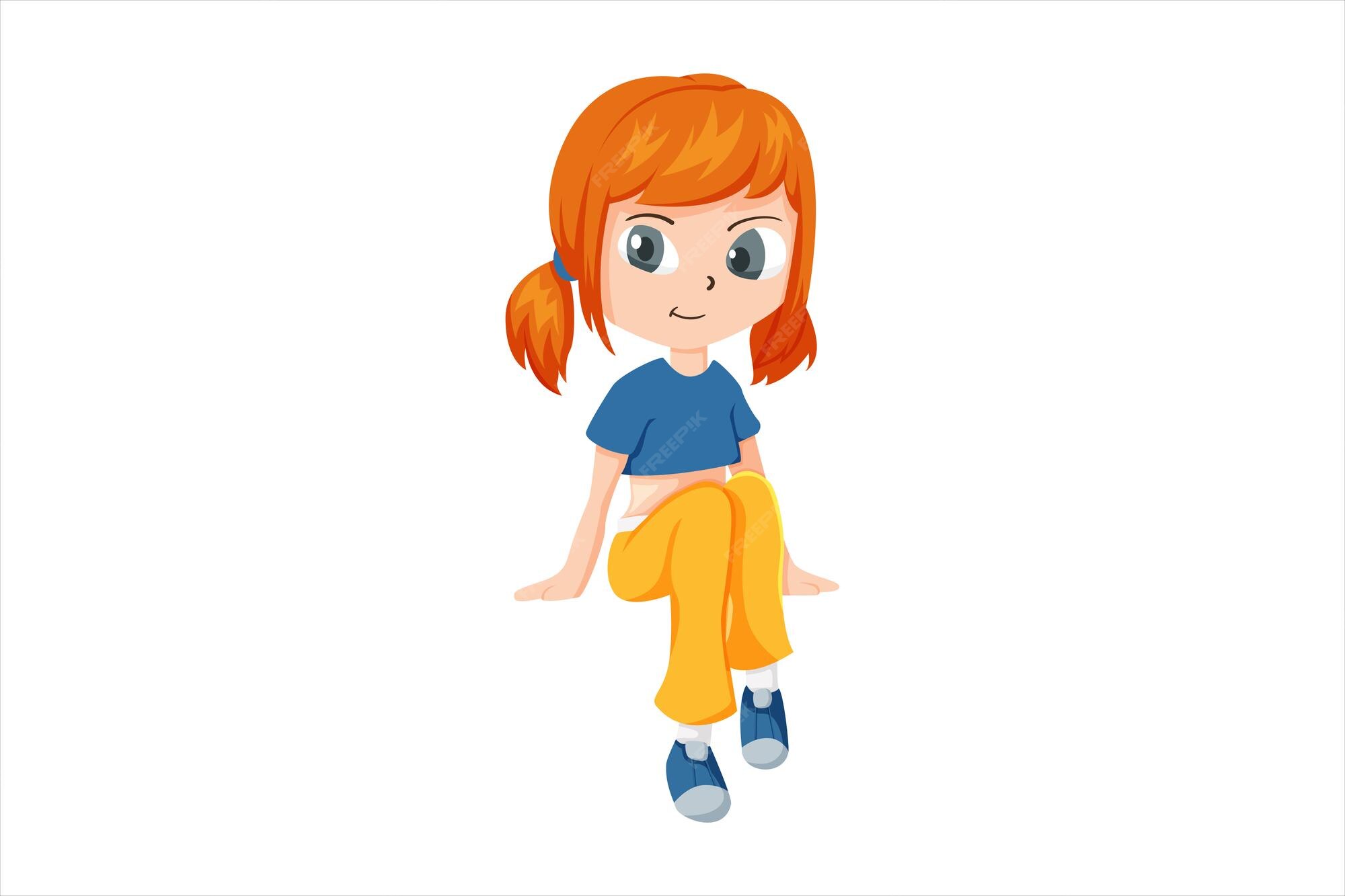 Premium Vector Cute Girl Character Design Illustration