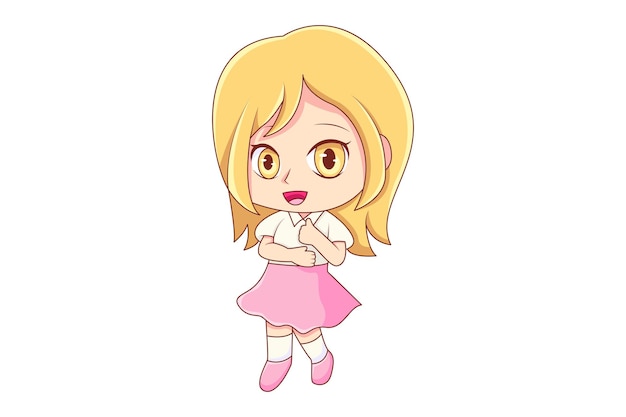 Premium Vector Cute Girl Character Design Illustration
