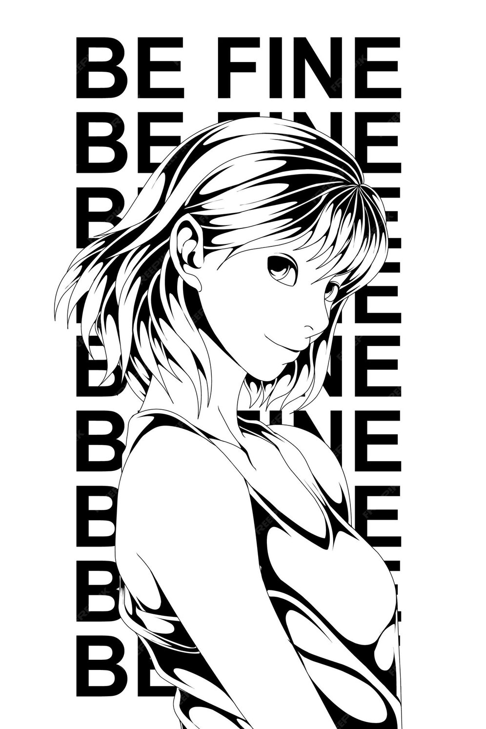 Premium Vector Cute Girl Illustration Line Art